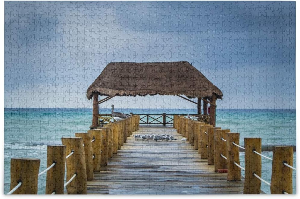 BESTKITTY Seaside Bridge Beautiful Scene Puzzle for Adults 500 Piece ...