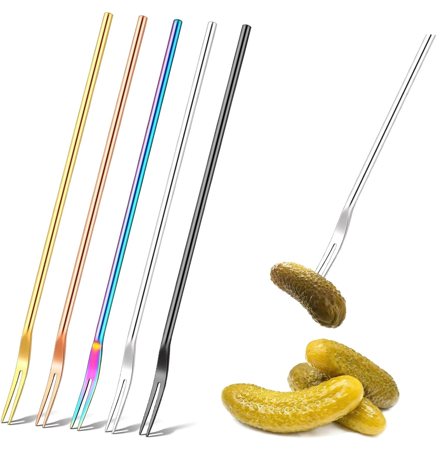 BESTKITTY Set of 5 Pickle Grabbers, 8.66 Inches Long Handle Olive 304 ...