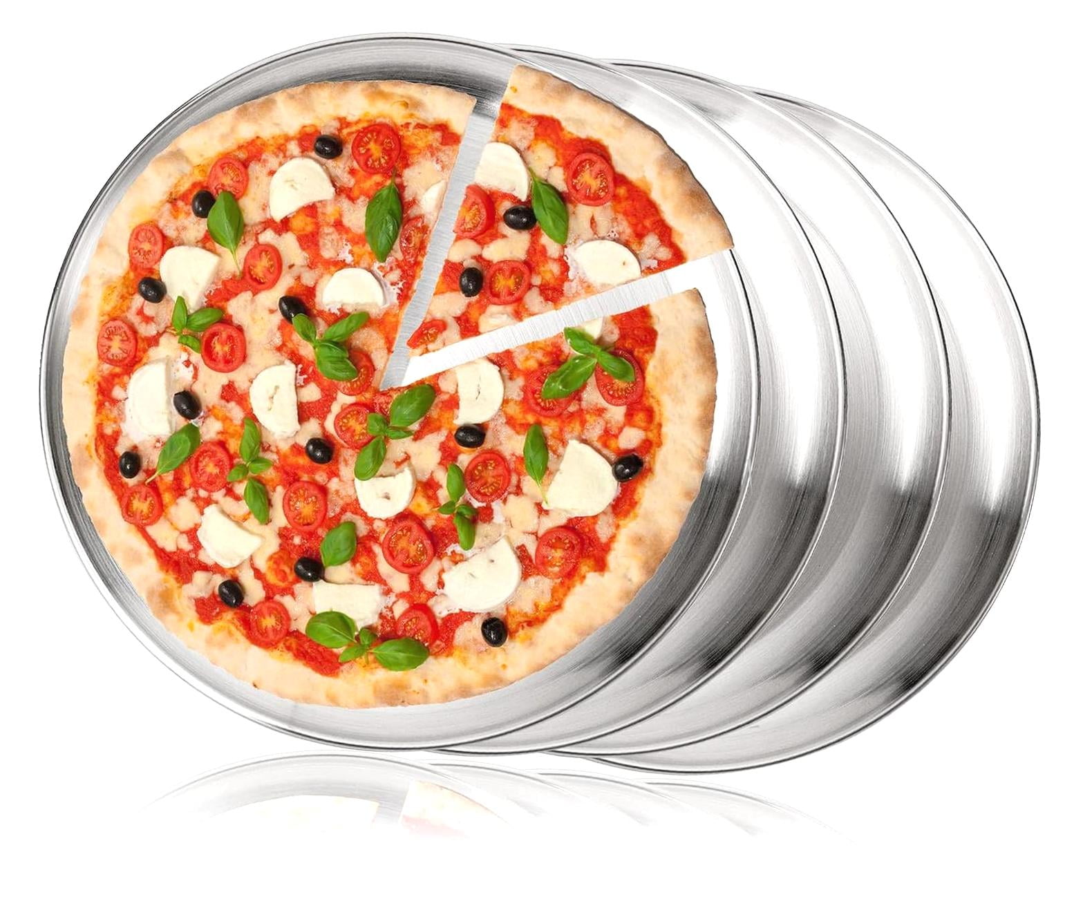 BESTKITTY Set of 4 Stainless Steel Pizza Trays, 13.5 Inch Oven Crisper ...