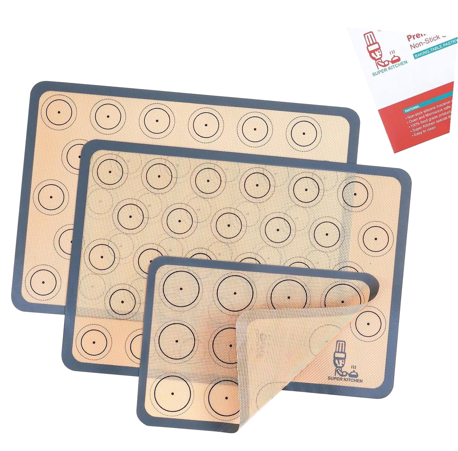 BESTKITTY Silicone Baking Mat for Macarons - Collection of 3 (2 Half ...