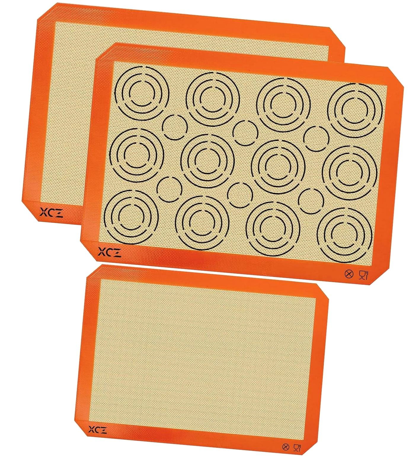 BESTKITTY Silicone Baking Pad, Triple Pack Reusable Baking Sheet, Anti ...