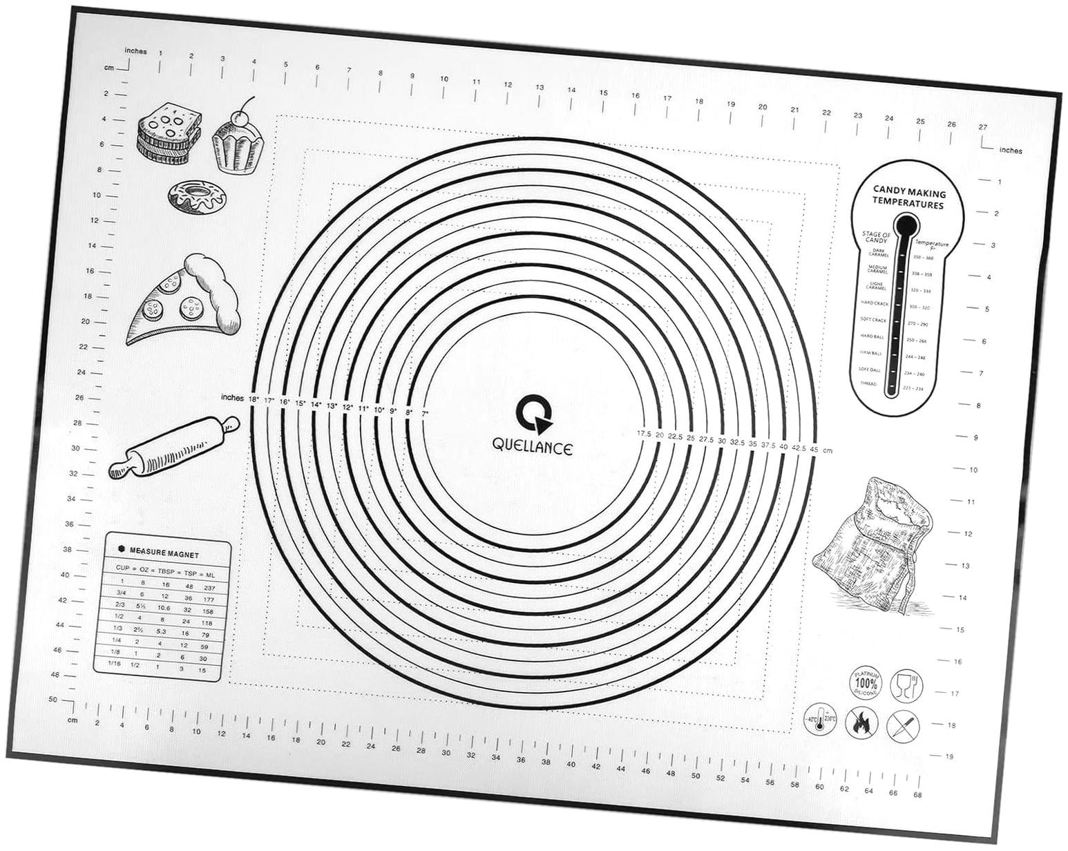 BESTKITTY Silicone Pastry Mat - Measurement-Embedded Baking Mat for ...