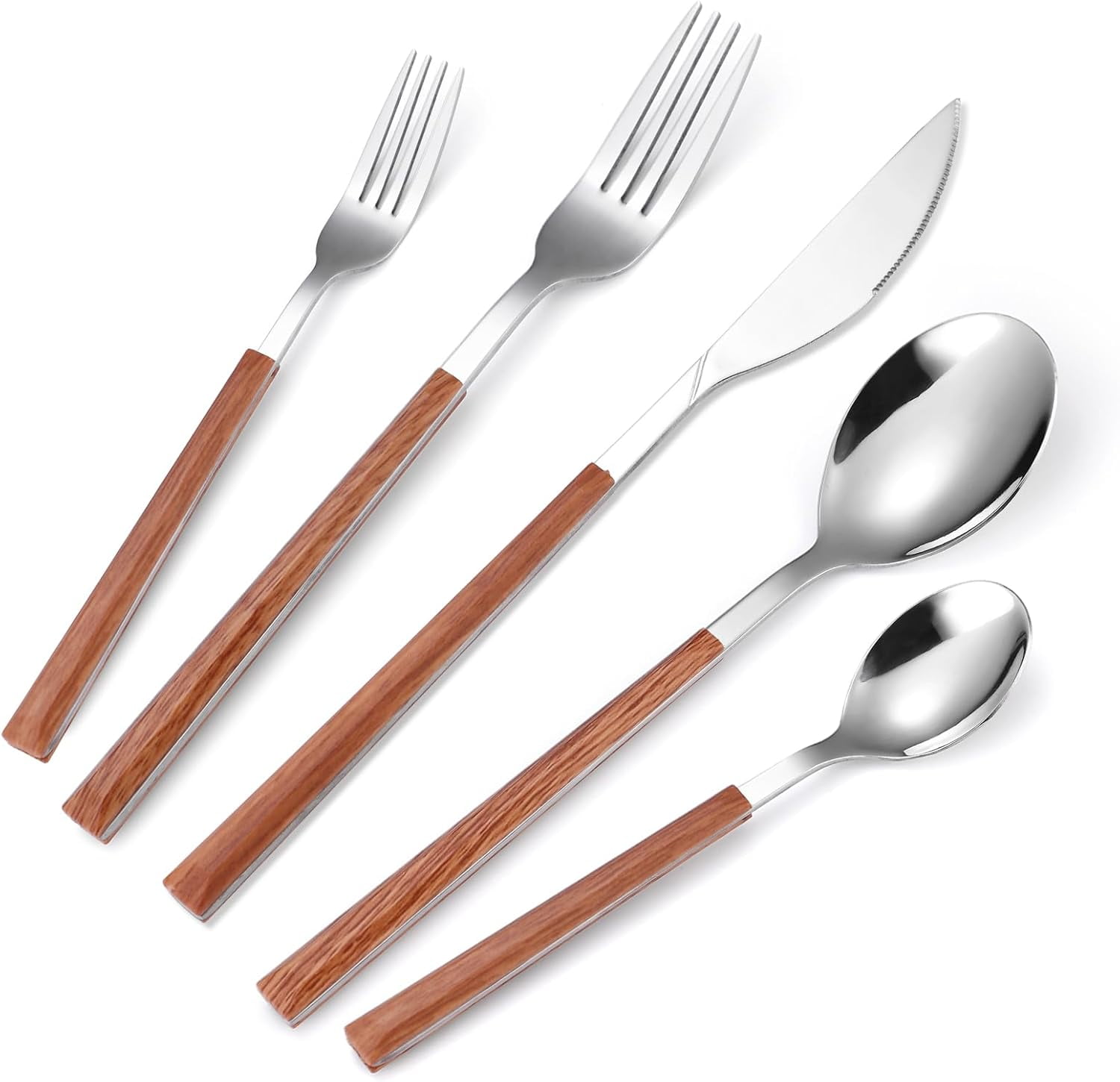 BESTKITTY Silverware Set, 20 Piece r Flatware Set Stainl Steel Eating ...