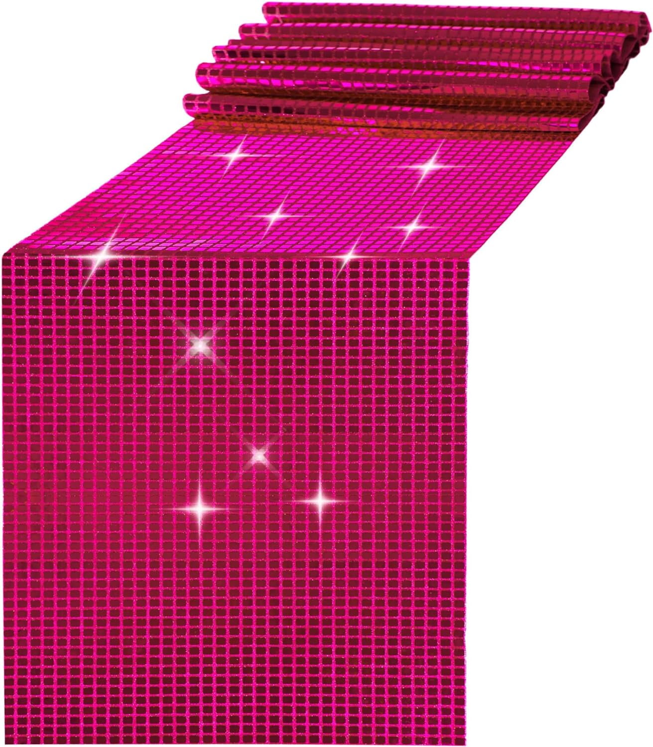 BESTKITTY Snowdom 13 x 72 Ines Glitter Hot Pink Disco Table Runner R ...