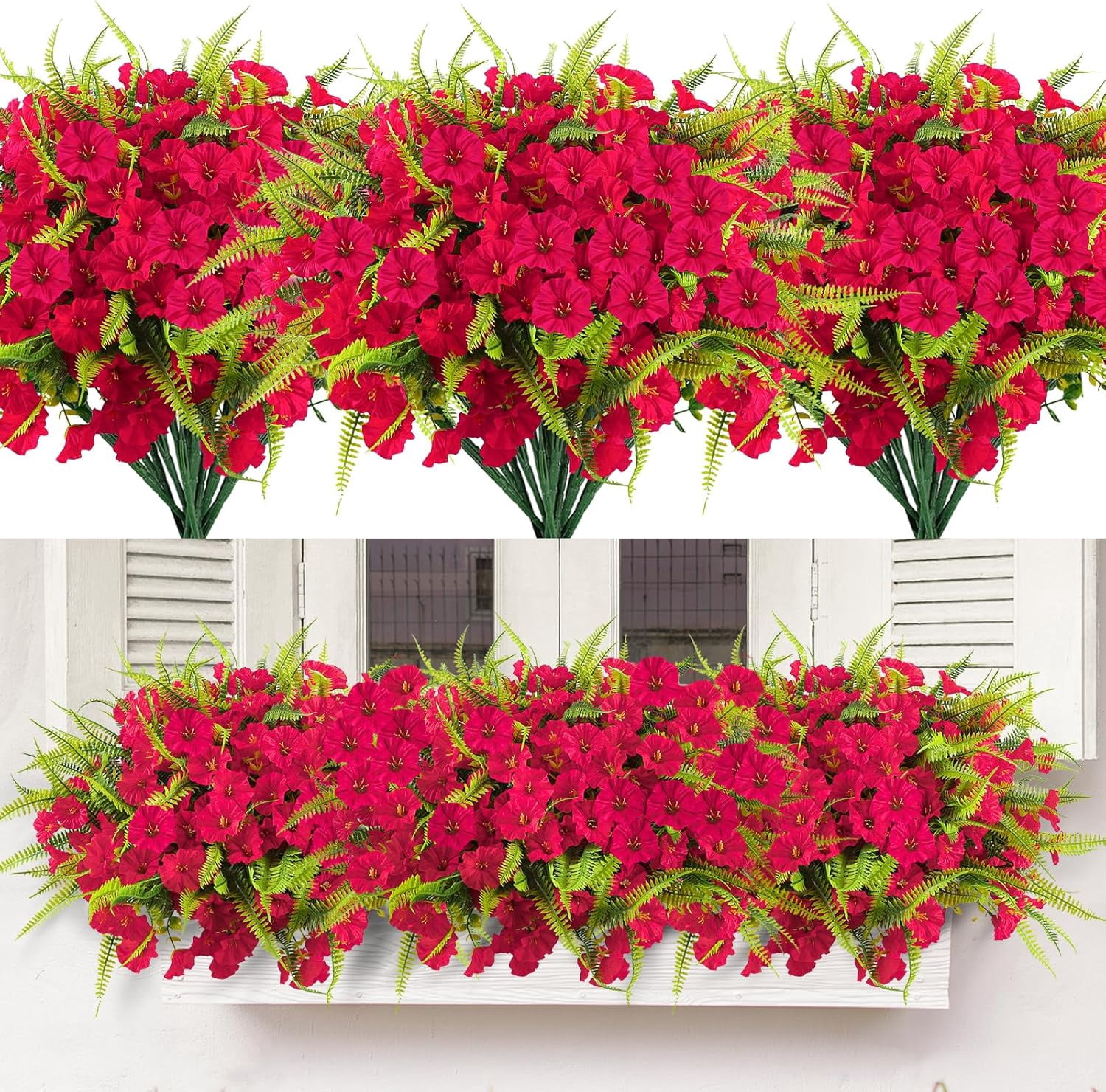 BESTKITTY Sp Arti Outdoors 12 Bundles Artiial Petas Fake Flowers UV Rnt ...