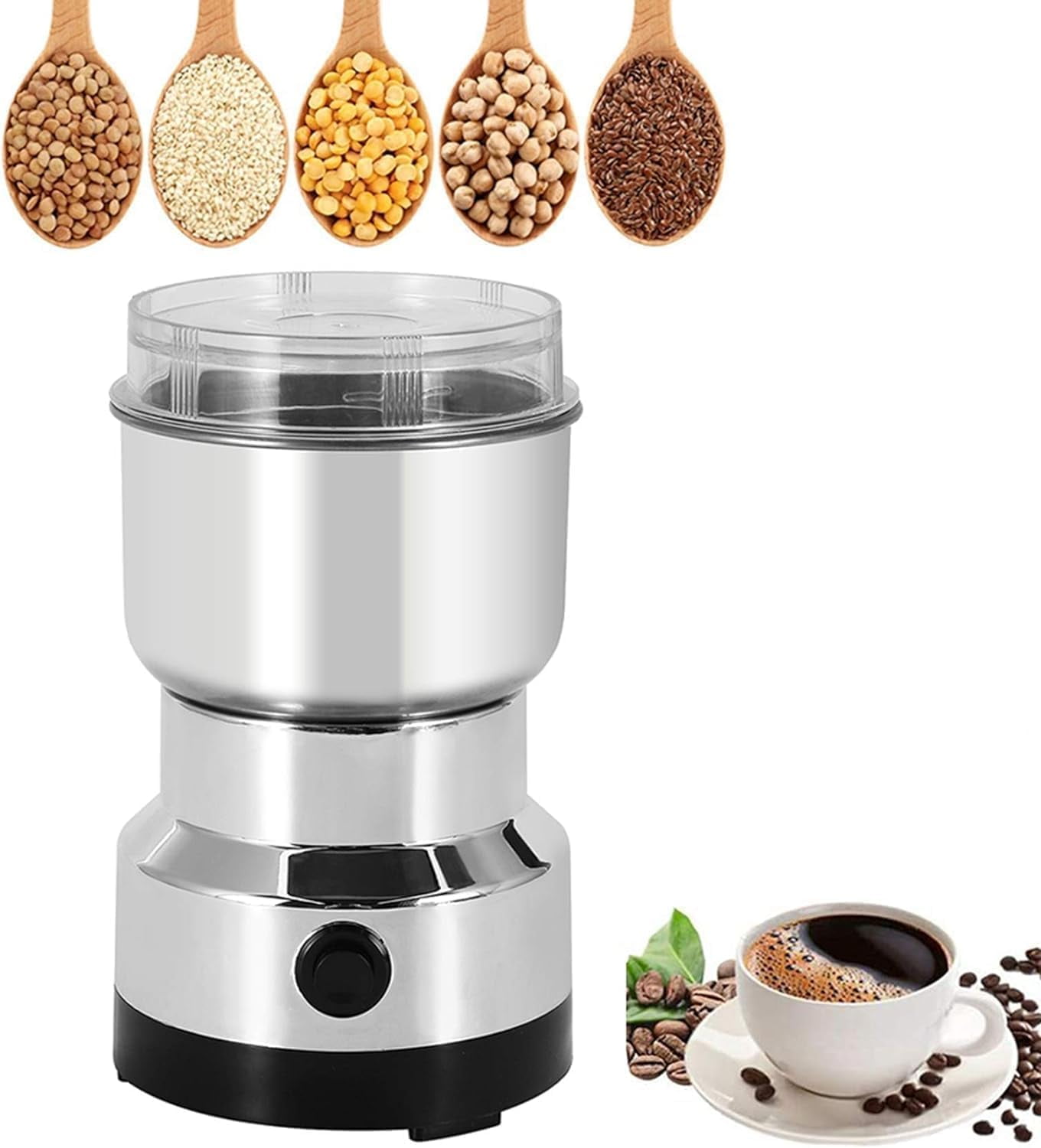 BESTKITTY Spe Grinder, 150W Powerful Electr Coffee Bean Grinder with 4 ...