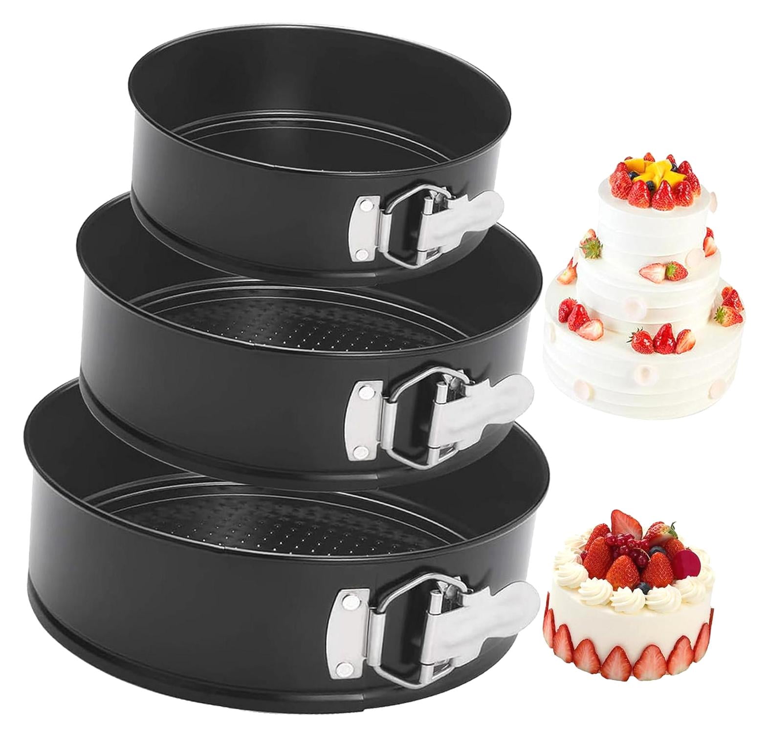 BESTKITTY Springform Cake Pan Collection of 3 (4, 7, 9 Inch) Circular ...