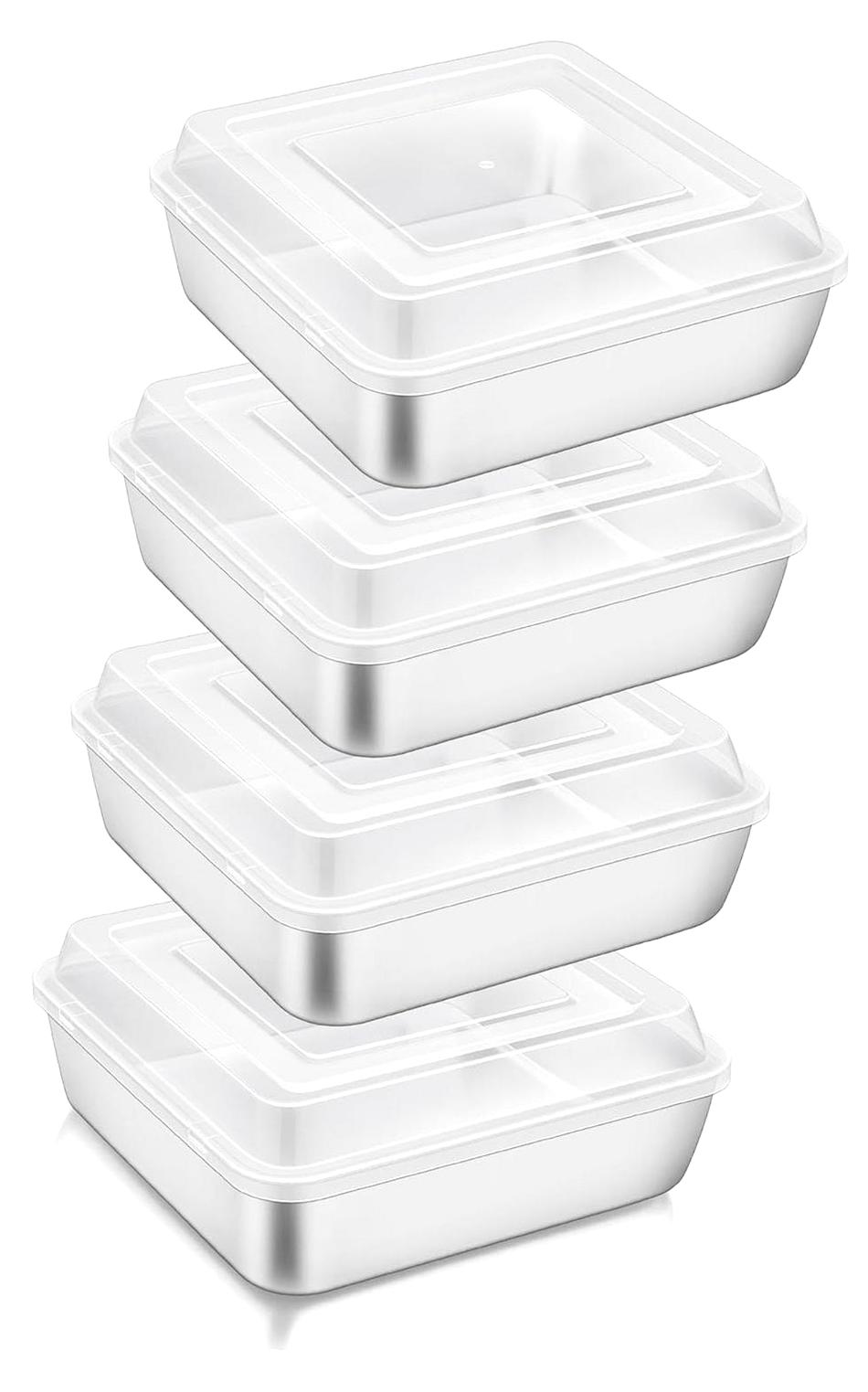 BESTKITTY Square Cake Pan, 6 Inch Stainless Steel Mini Square Lasagna ...