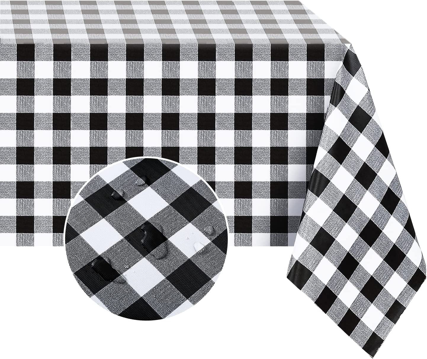 BESTKITTY Square Vinyl PVC Tablecloth, 100% Waterof alo Plast Table ...