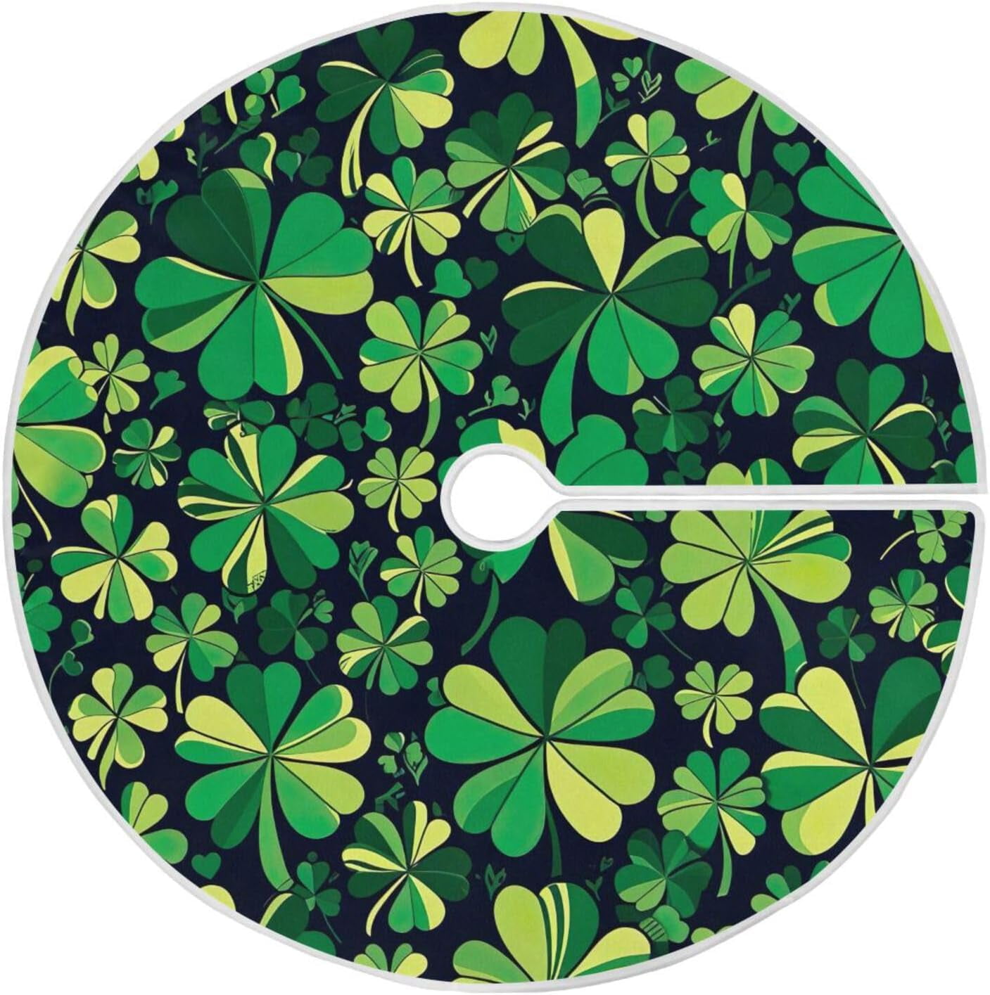 BESTKITTY St. Patrick's Day Clover Christmas Tree Skirt, 48 Inches ...