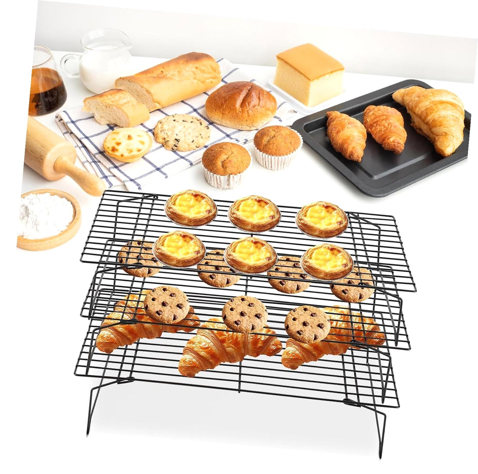 BESTKITTY Stainless Steel 3 Tier Cooling Rack, Stackable Non-Stick ...