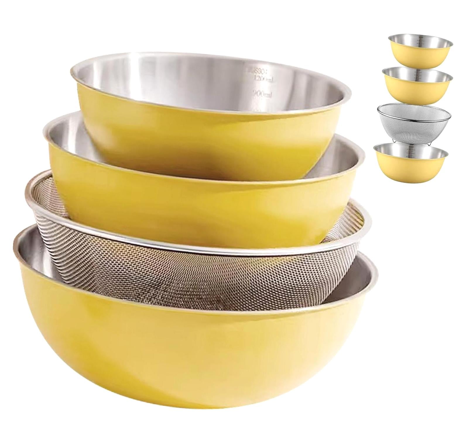 BESTKITTY Stainless Steel Mixing Bowls and Colander Collection ...