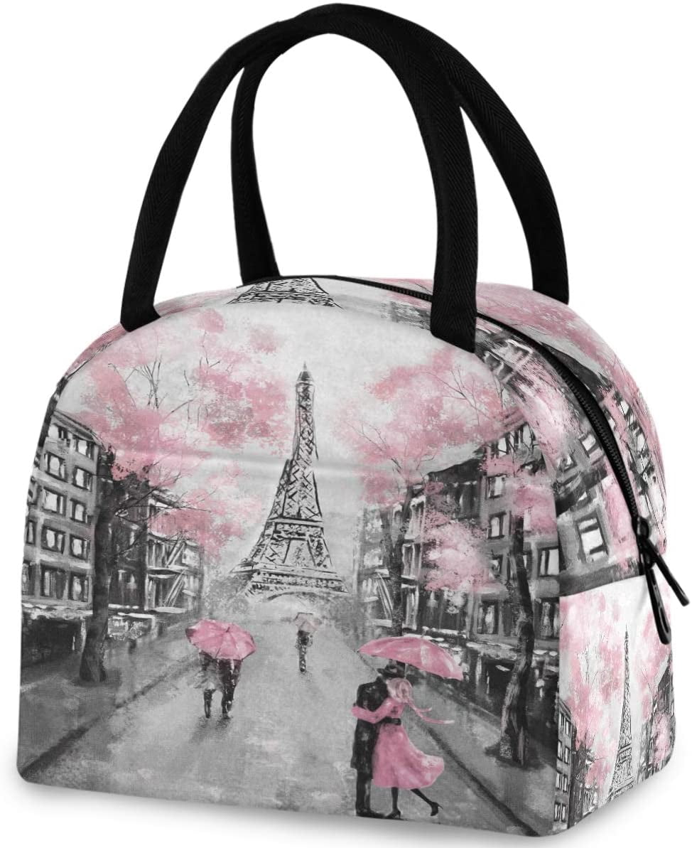 BESTKITTY Stylish Romant Paris Eiffel Tower Reusable Lun Tote Bag with ...
