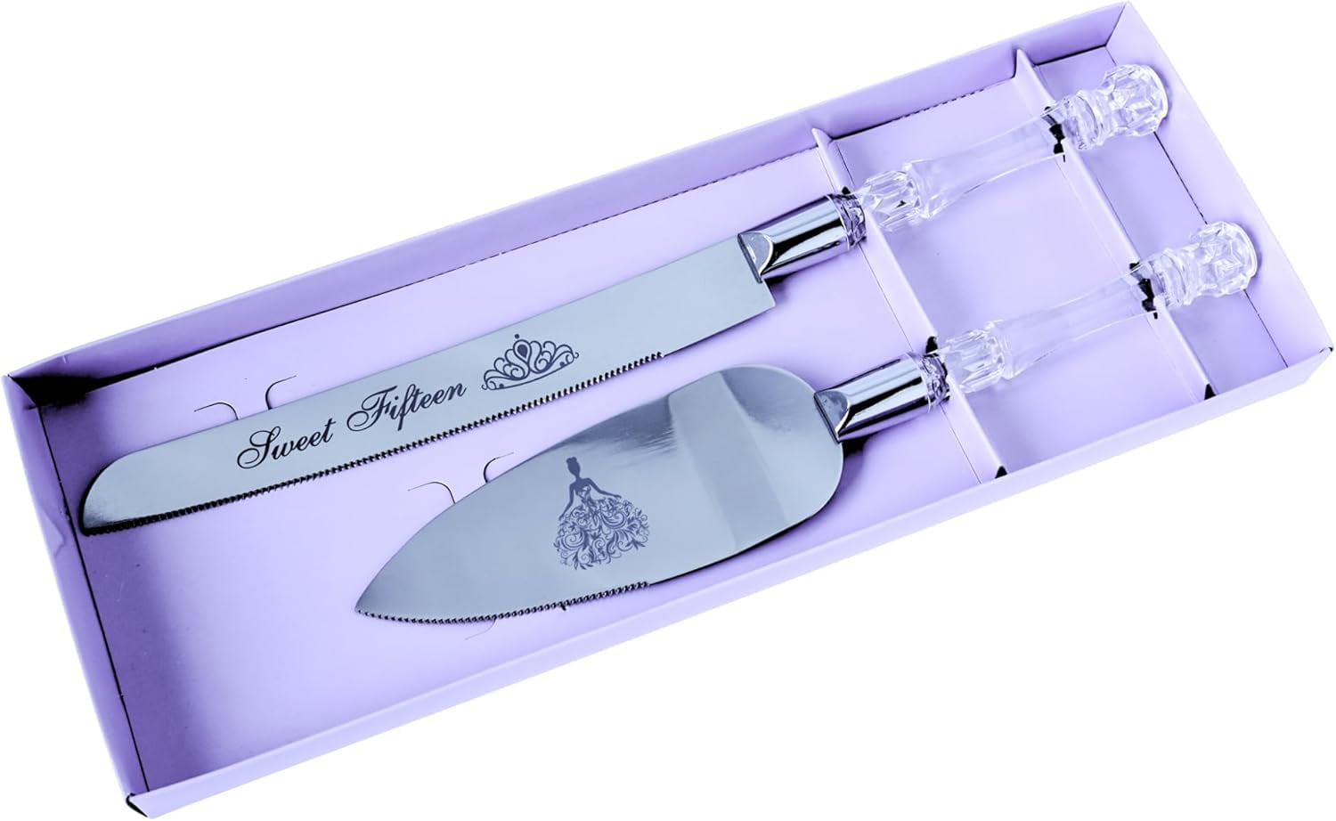 BESTKITTY Sweet fteen 15 Quinceanera Cake Serving and Knife Set, Mis ...