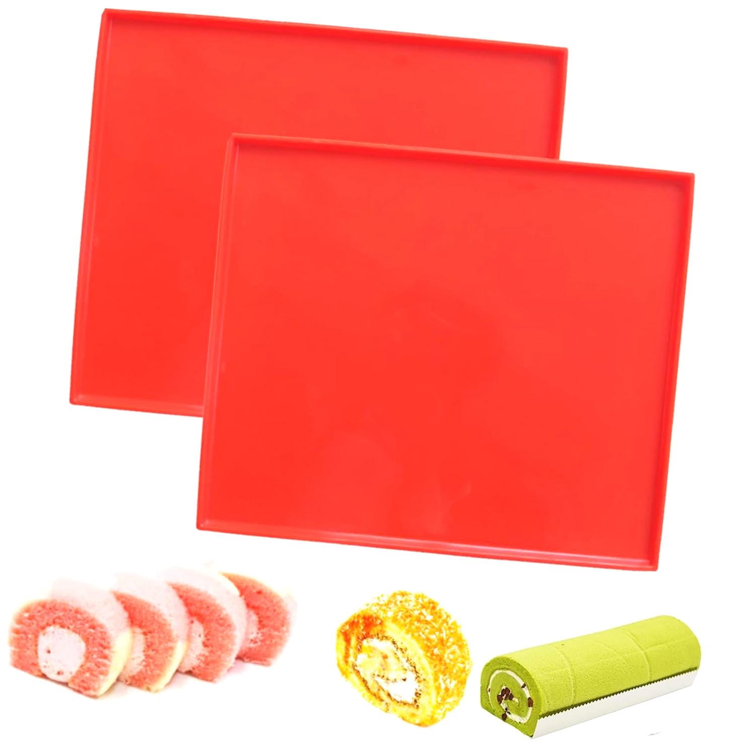 BESTKITTY Swiss Roll Cake Mat Set - 2 Flexible, Nonstick Silicone ...