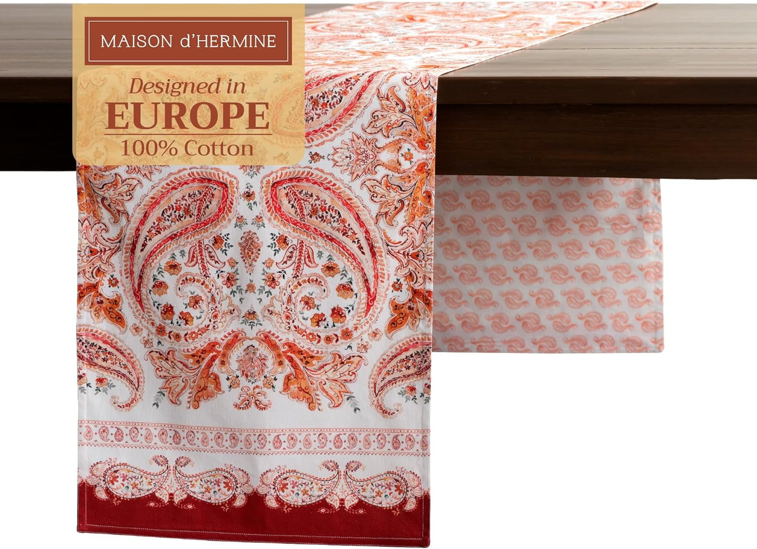 BESTKITTY Table Runner 100% Cn Double Layer Table Runners 108 ines Long ...