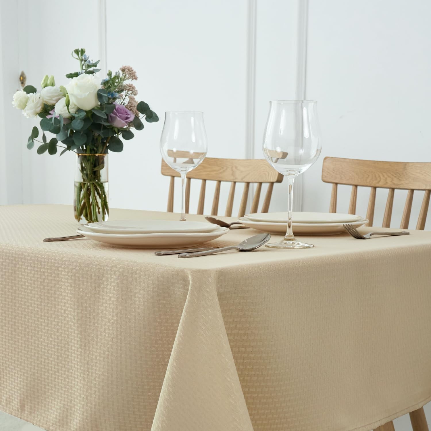 BESTKITTY Tablecloth Stain Resnt Waterof Wrinkle Resnt Spillof Wable ...