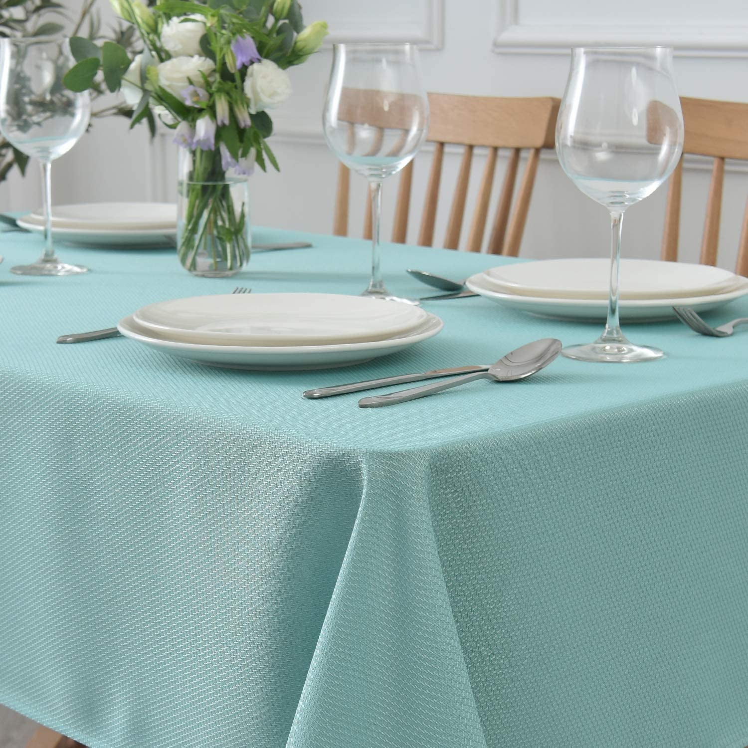 BESTKITTY Textured Tablecloth Water Resnce Antiwrinkle Spill of Table ...