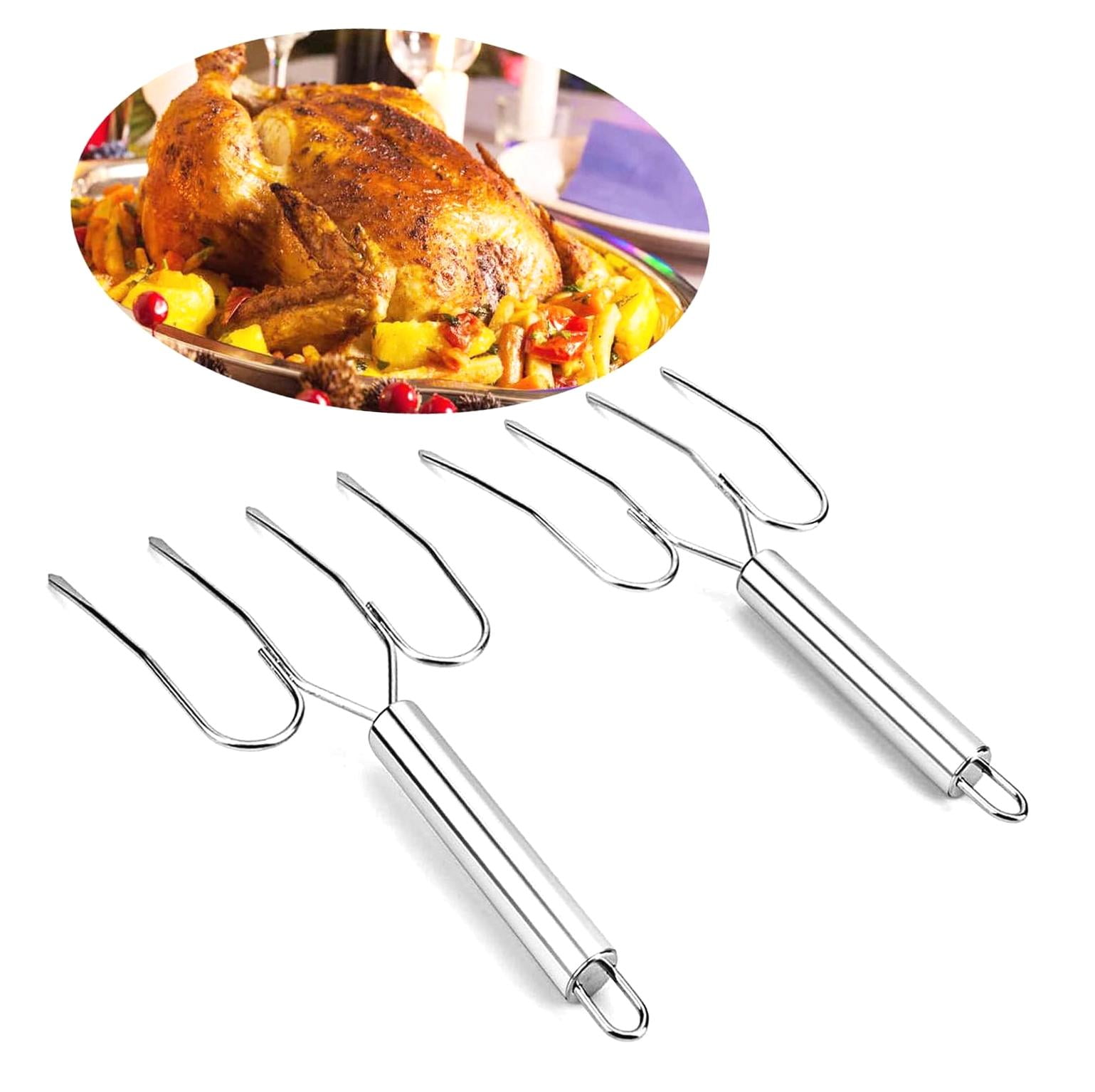 BESTKITTY Thanksgiving Turkey & Roast Carvers, Stainless Steel Serving ...