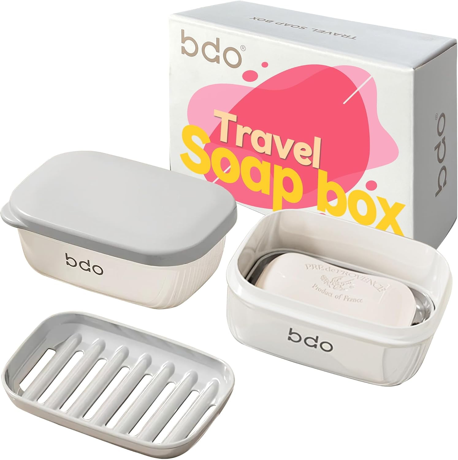 BESTKITTY Travel So Case, Leakof So Container with Lid, Portable Bar So ...