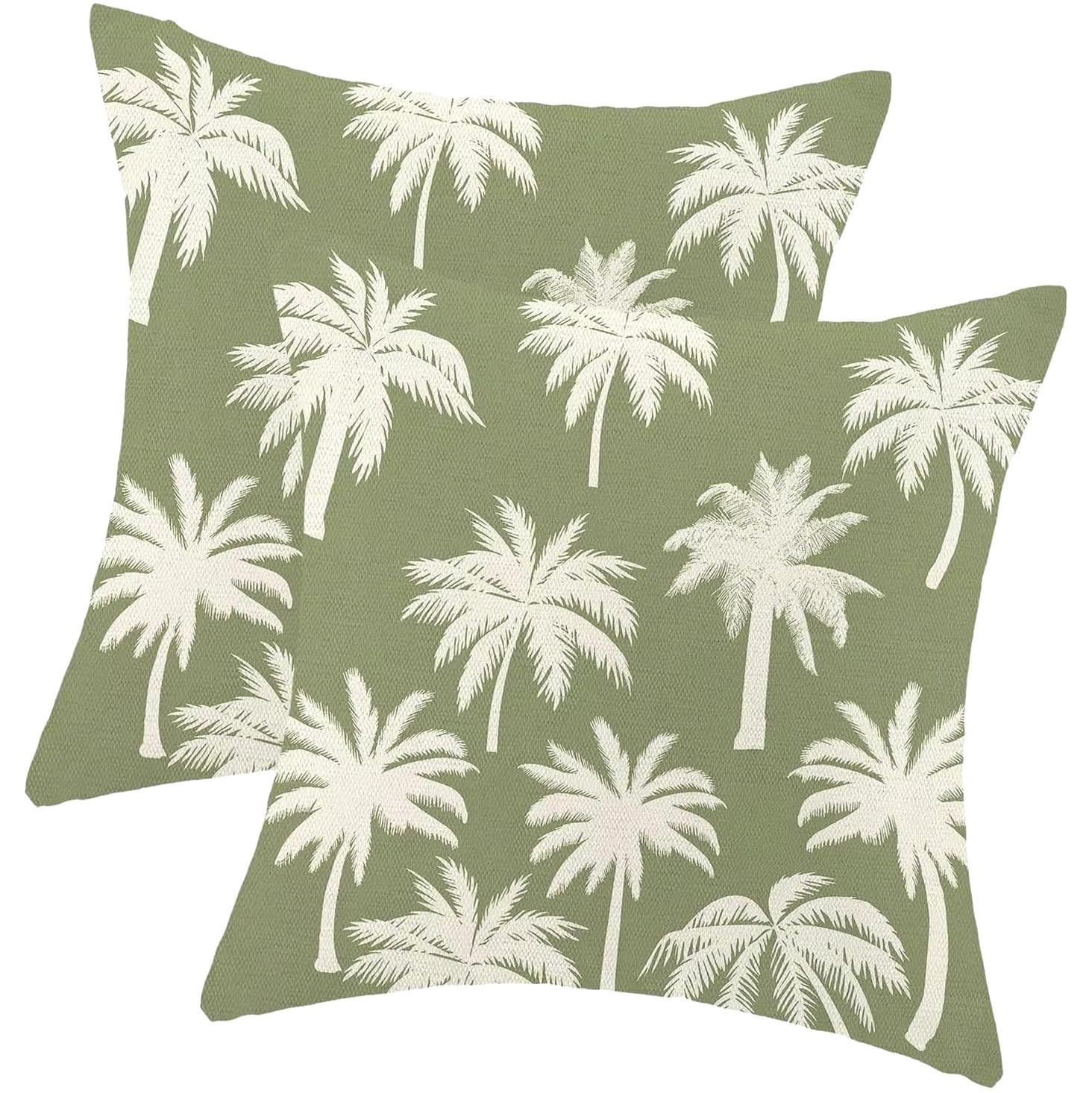 BESTKITTY Tree Pillow Covers 18x18 Inch Pair of 2 Antique Tropical ...