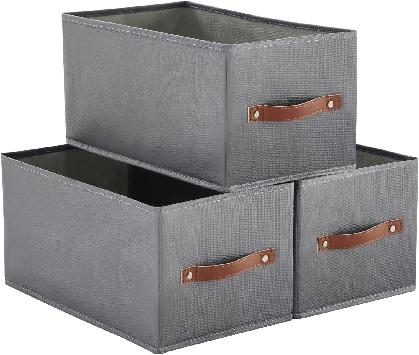 BESTKITTY Tu 3 Pa Storage Bins for Shelves with Handles, Closet ...
