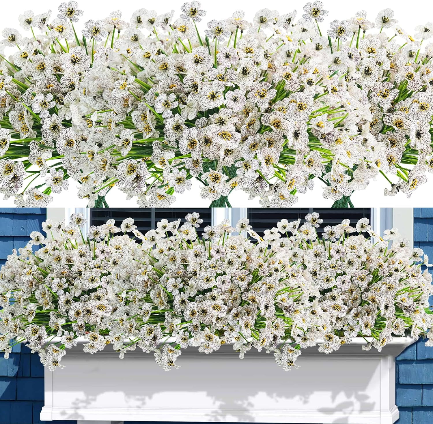BESTKITTY Uie 16 Bundles Outdoor Arti UV Rnt Fake Flowers No Fade Faux ...