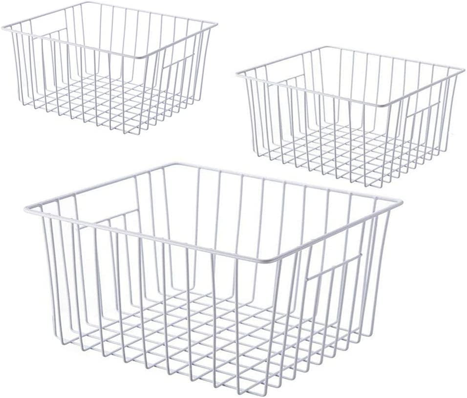 BESTKITTY Upright Freezer Organizer Bins， Freezer Baskets for 14, 15 cu ...