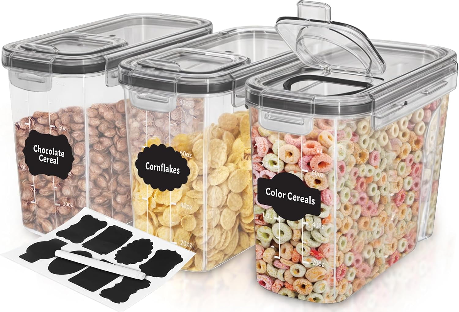 BESTKITTY Ut en Cereal Containers Storage - Liter Airtight Food Storage ...