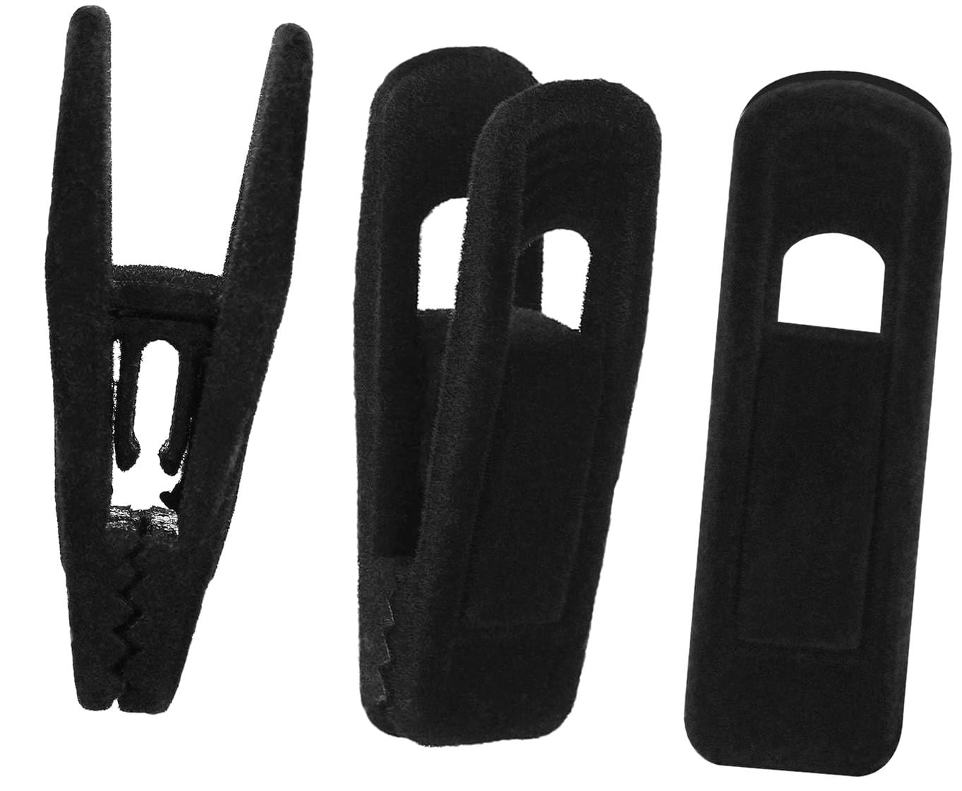 BESTKITTY Velvet Hanger Clips, 24 Pack Black Pants Hangers Clips, Large ...