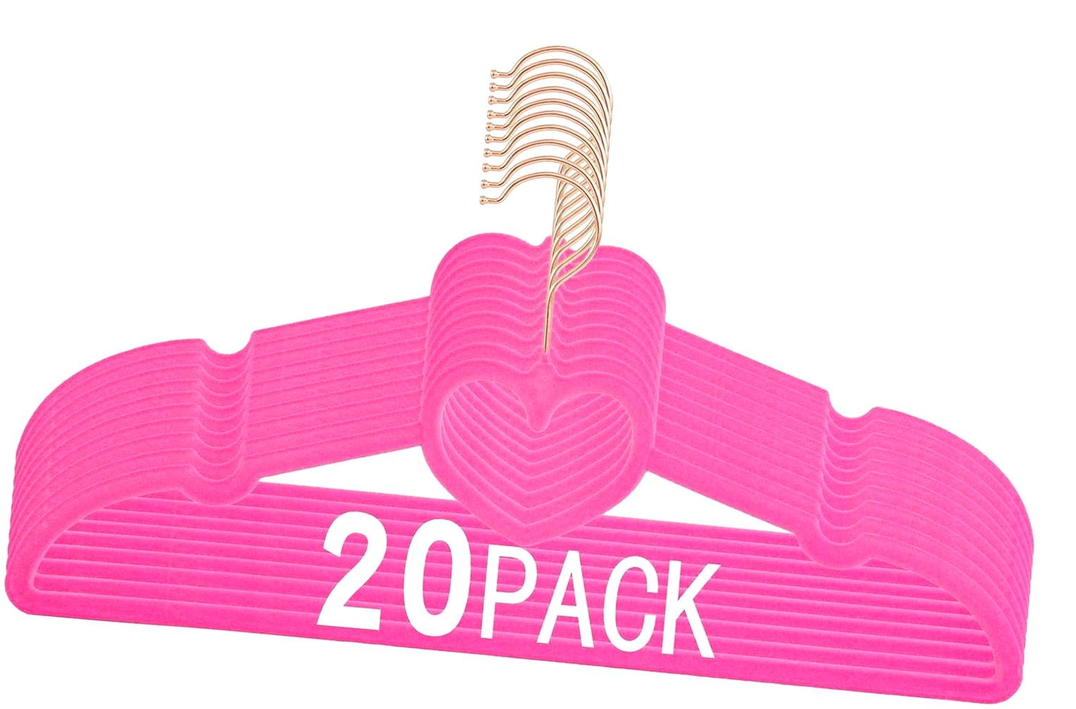BESTKITTY Velvet Hangers Set of 20, Featuring 360° Rotatable Rose Gold ...