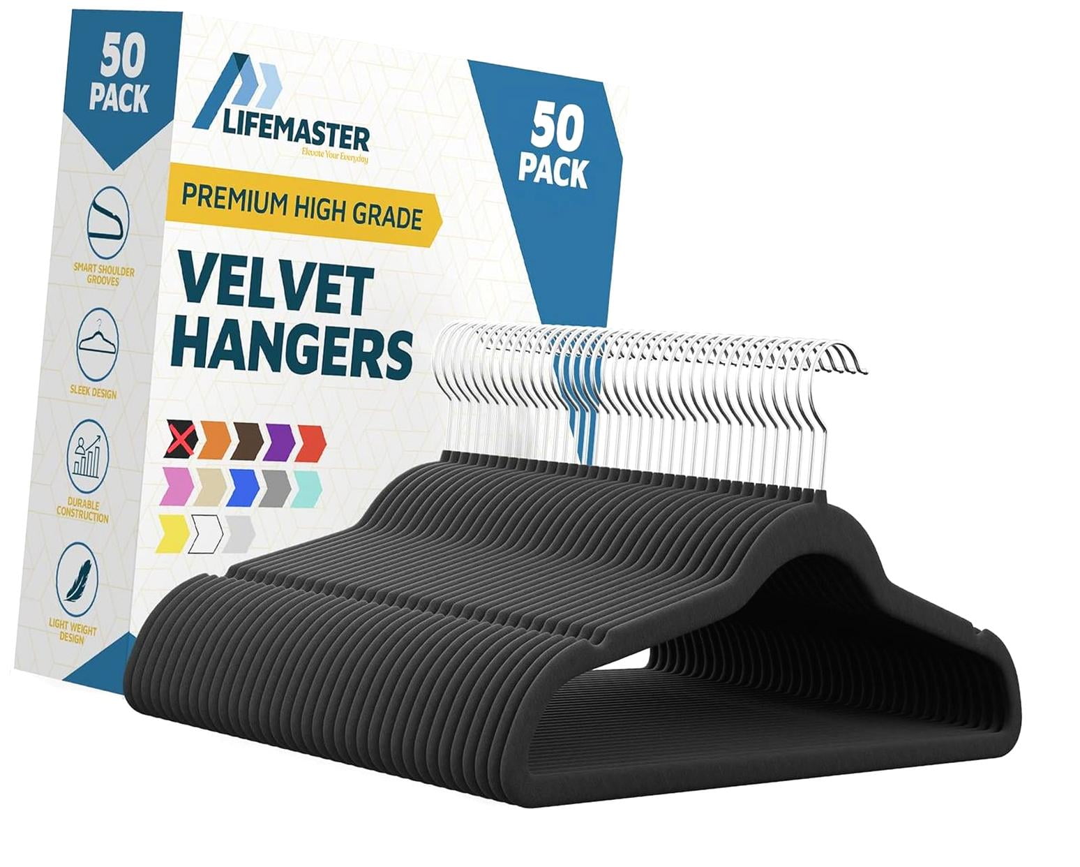 BESTKITTY Velvet Non-Plastic Hanger Collection - 50 Piece Garment ...