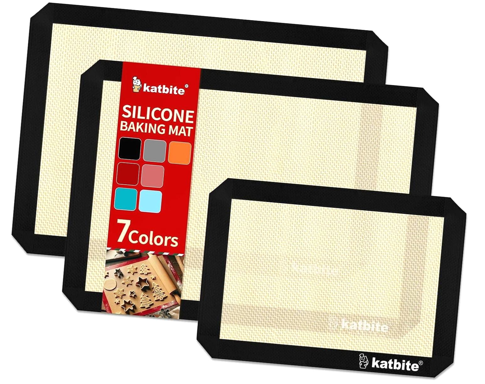 BESTKITTY Vibrant Silicone Baking Mat Assortment - Includes 3 pieces: 2 ...