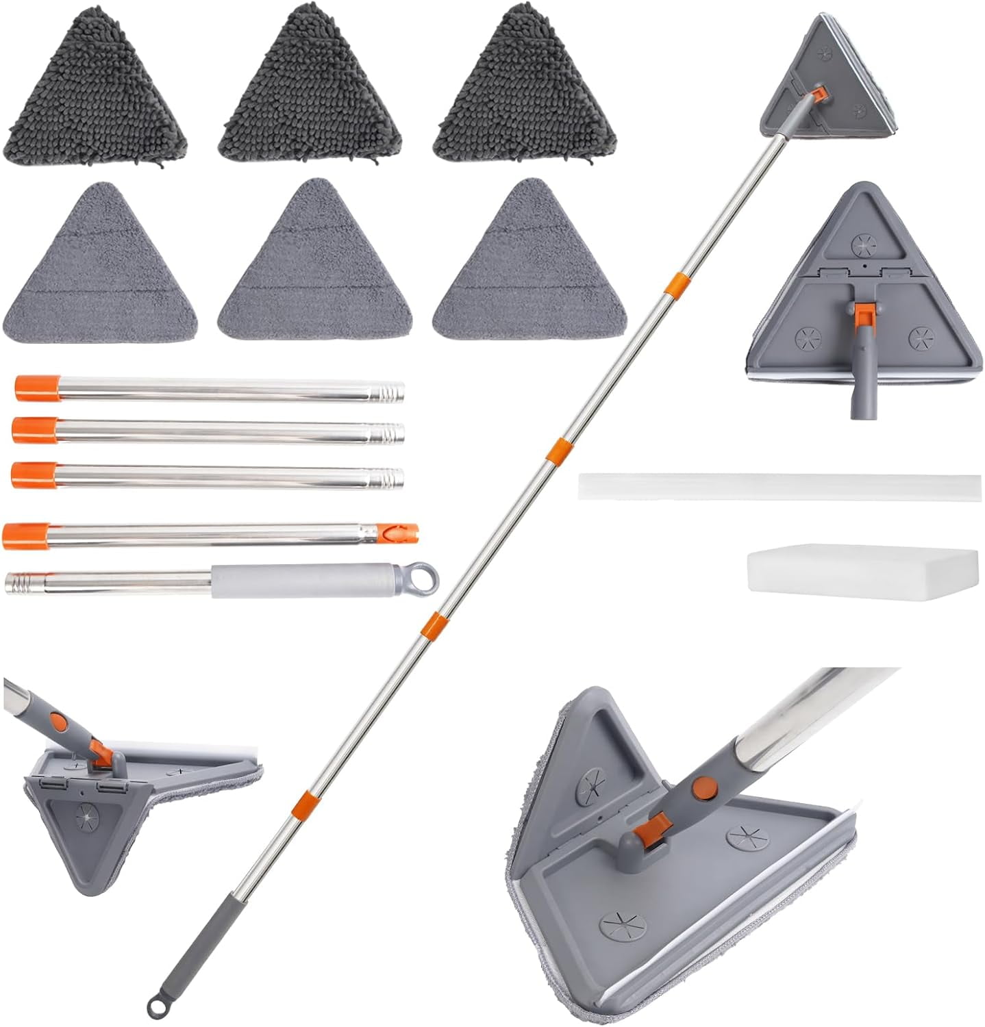 BESTKITTY Wall Mop Cleaner with Long Handle Wall Cleaner 82 Ines 3-in-1 ...