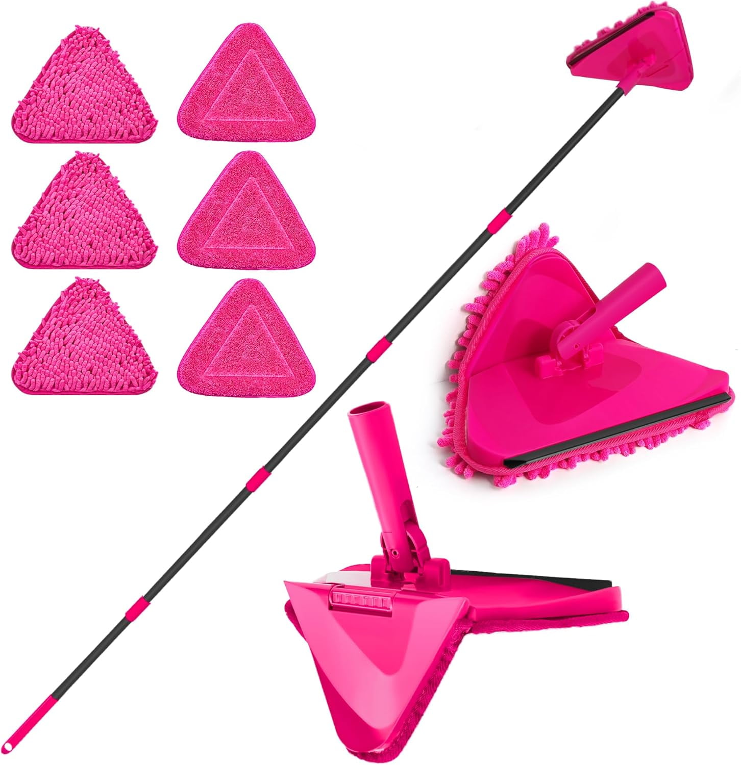 BESTKITTY Wall Mop with Long Handle 80 ines, Upgraded 180° Collsible ...