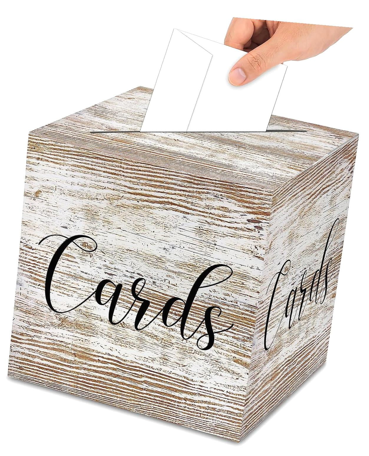 BESTKITTY Wood Pattern Card Box – 1 Set Envelope Receiving Box ...