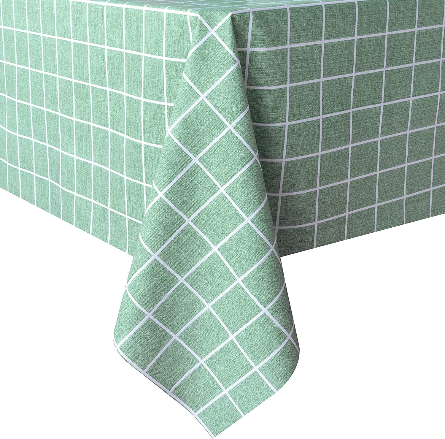 BESTKITTY eered Vinyl Rectangle Tablecloth - 60 x 120 In - 100% Waterof ...