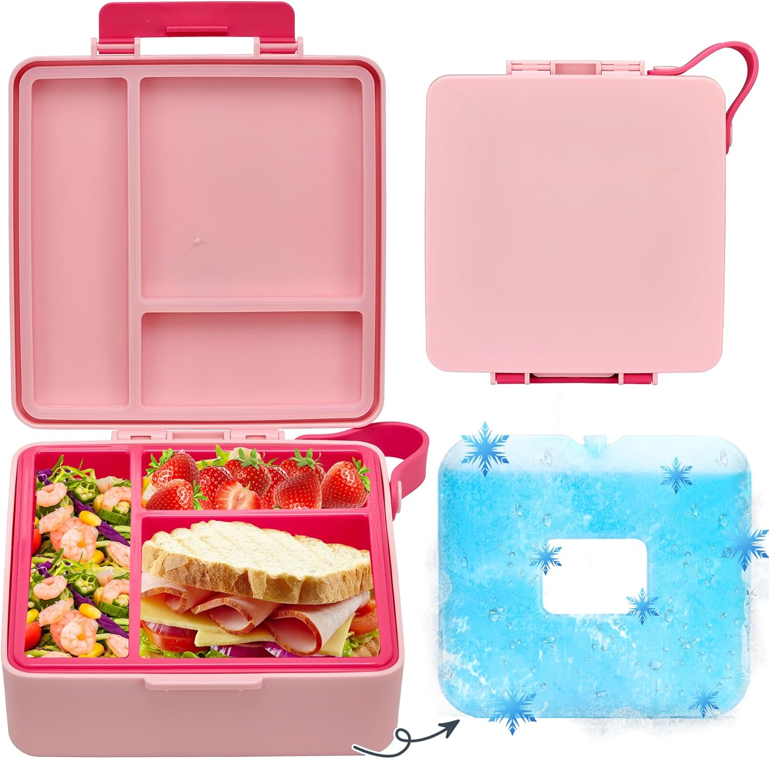 BESTKITTY ll Bento Lun Box, with e Pa,Leak of 3-Compartment Lun ...