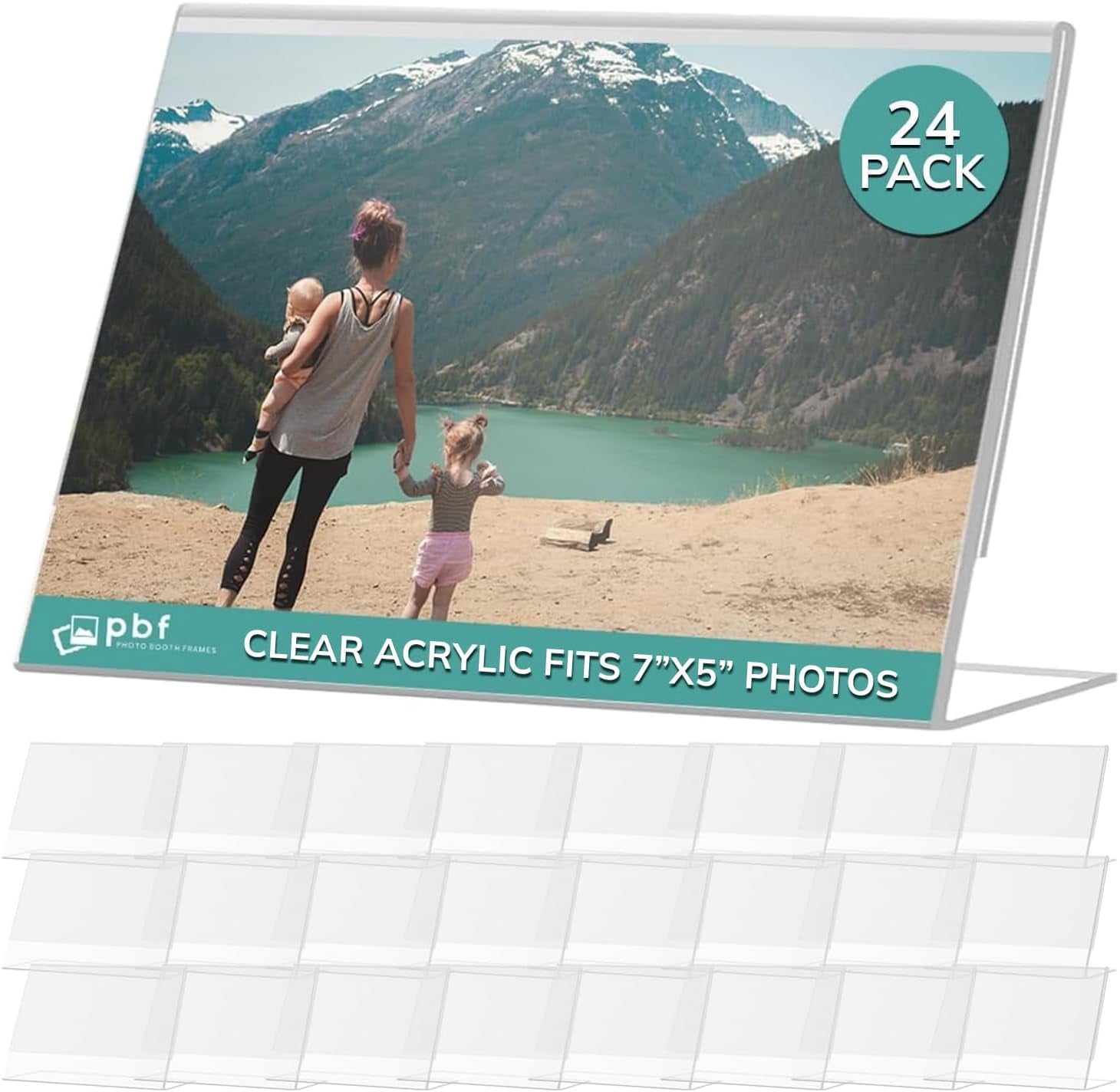 BESTKITTY pbf 7 Acryl Sign Holder | 7 x 5 Horizontal Stand Up Slanted ...