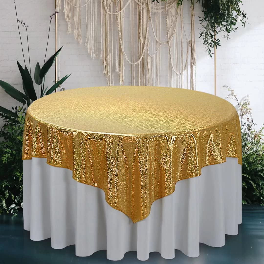 BESTKITTY table Gold Sequin Tablecloth for Parties 60x60 In - le ...