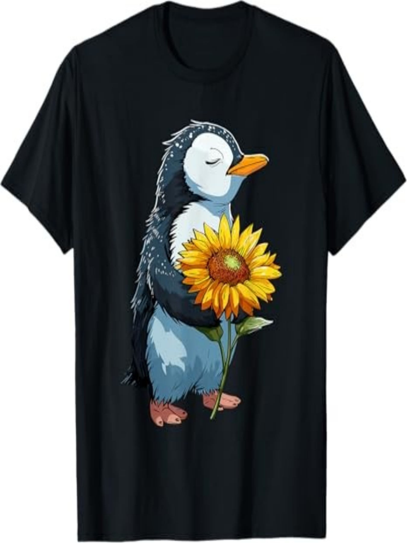 BESTLUCKY Holding Sunflower Cute Penguin Lover T-Shirt - Walmart.com