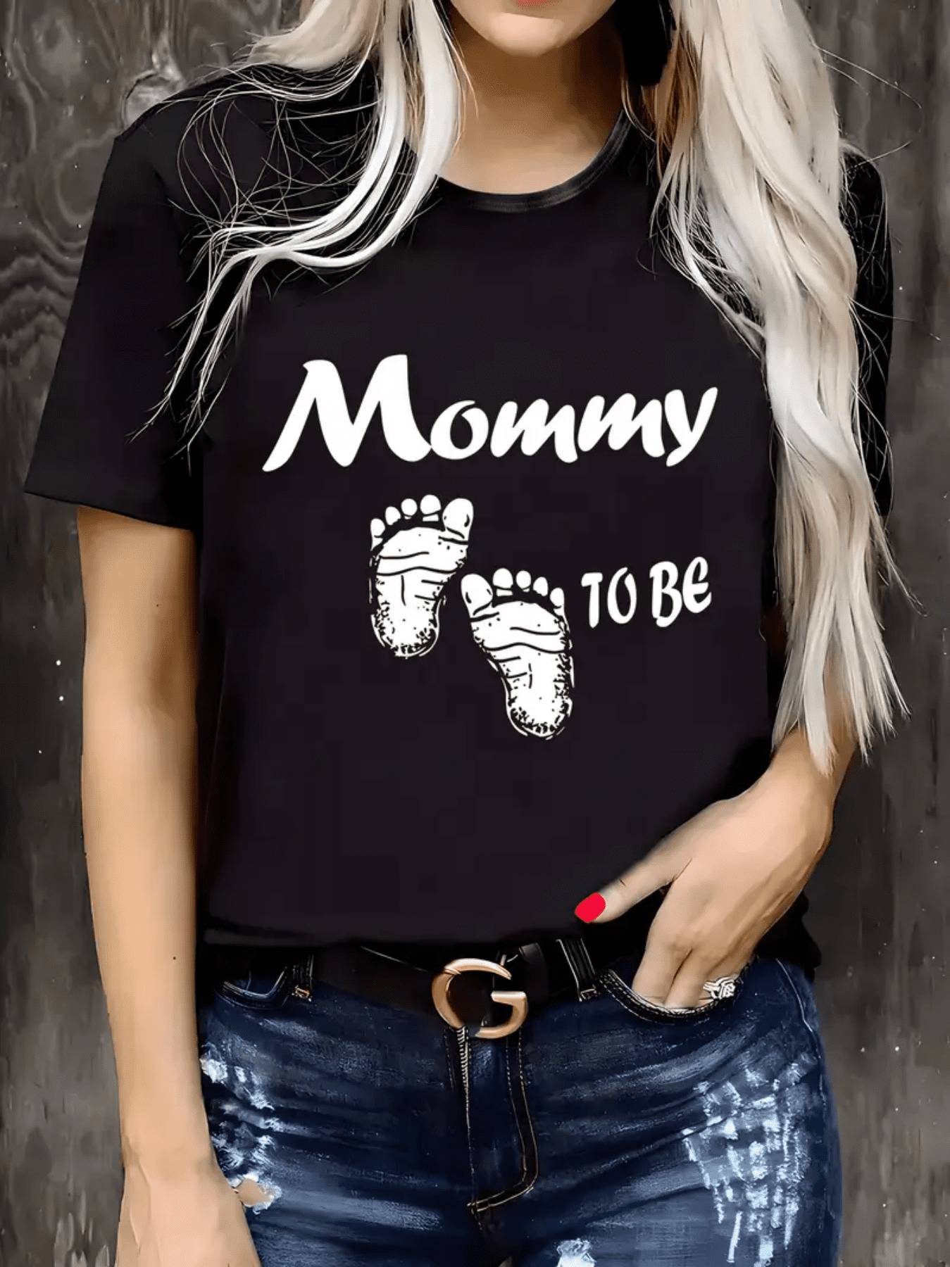 BESTLUCKY Mommy Graphic Women's T-shirt - Casual short sleeve crew neck ...