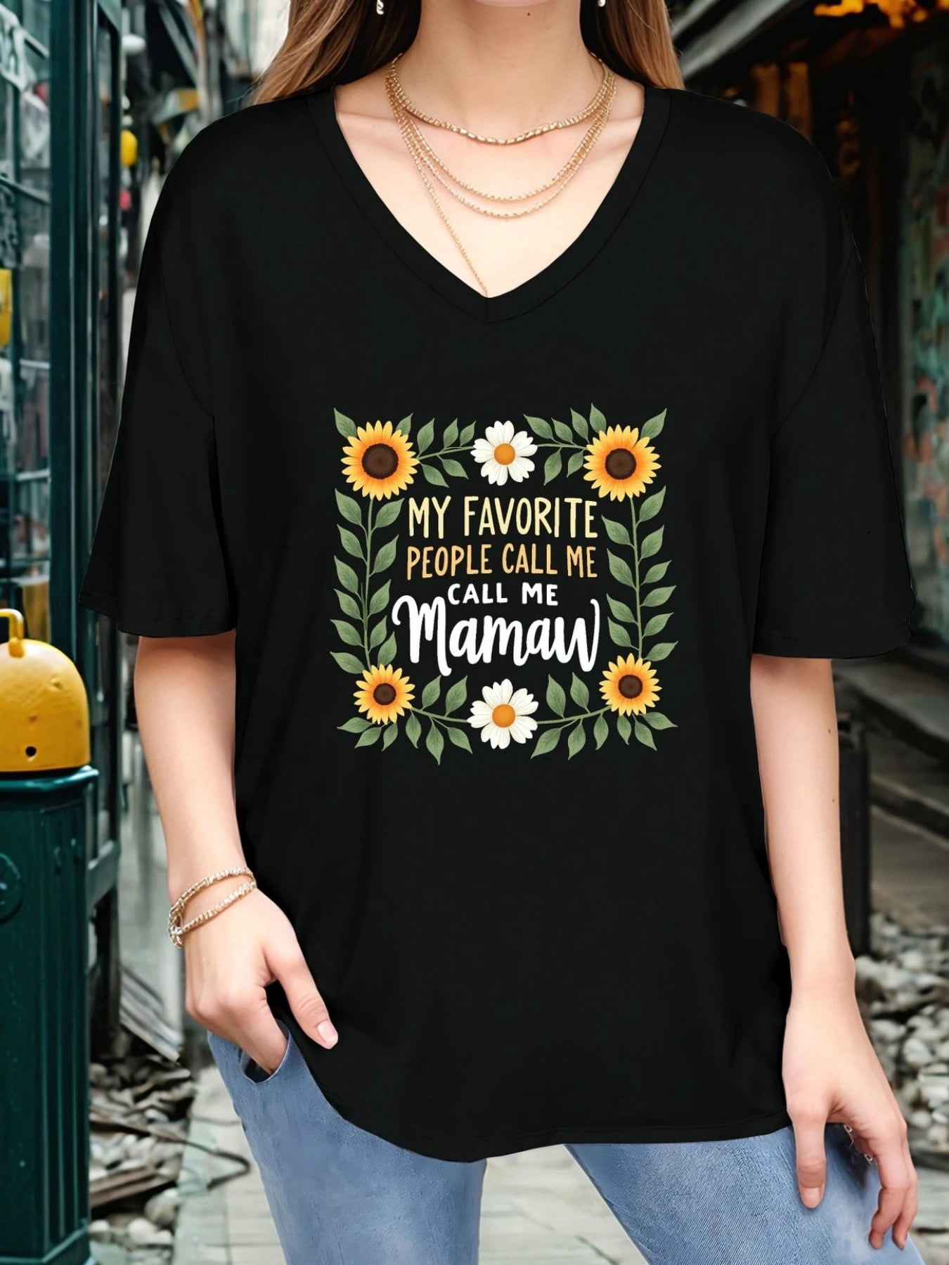 BESTLUCKY Women's Laid - Back Round - Neck Short - Sleeve T - Shirt ...