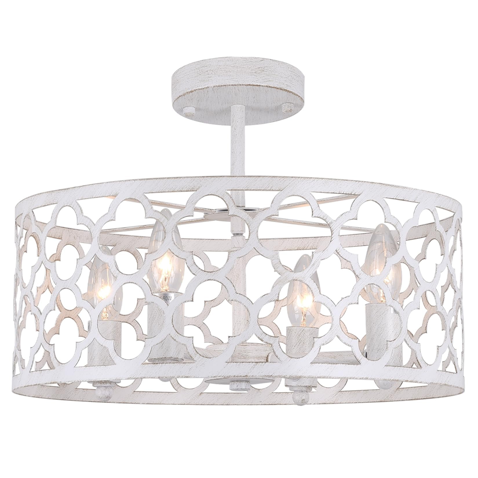 BESTOMINE Farmhouse Chandelier,15 inch Rustic Ceiling Light Fixture ...
