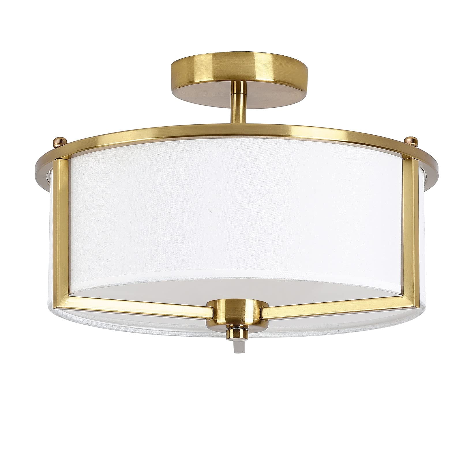 BESTOMINE Modern Semi Flush Mount Ceiling Light,13-inch Drum Ceiling ...