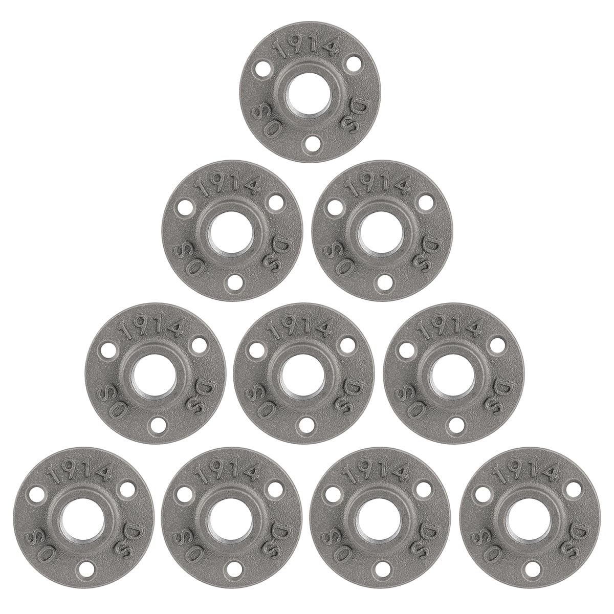 BESTOMZ 10Pcs 1/2" Black Malleable Cast Iron Fittings Floor Flange BSP ...