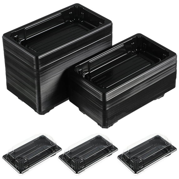 BESTONZON 100PCS Sushi Takeout Containers Black BOPS - Walmart.com