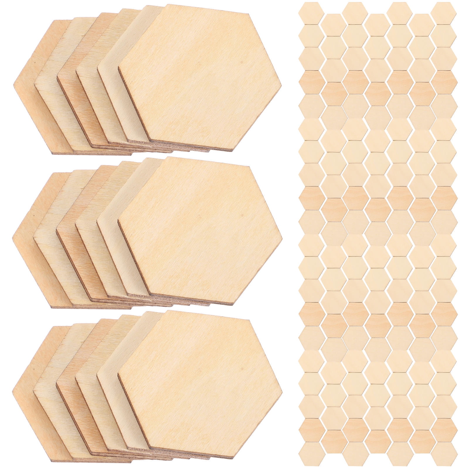 BESTONZON Christmas Ornaments Diy Crafts Wooden Hexagonal Pieces Beech ...