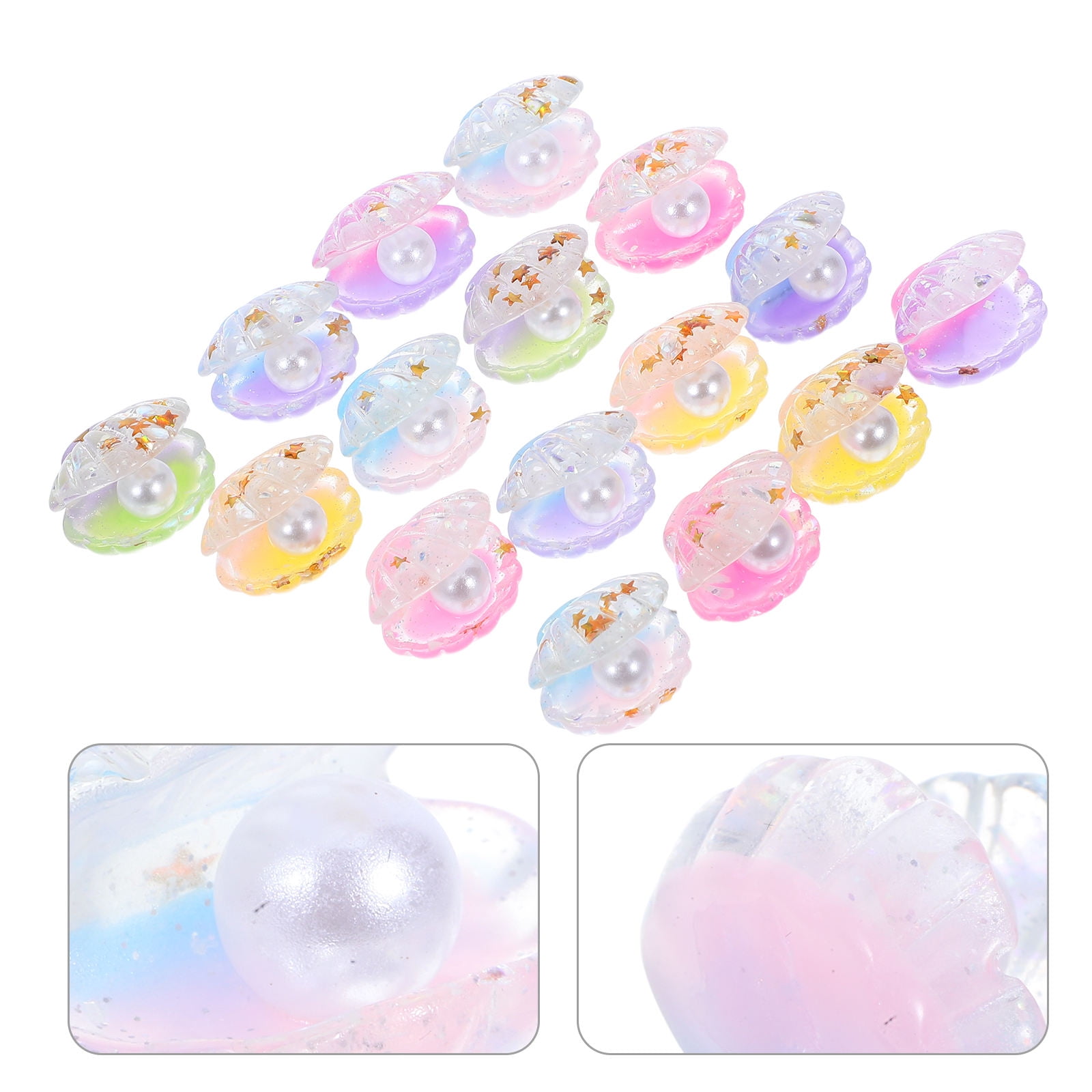 BESTONZON 16Pcs Sea Shells for Jewelry Making Resin Gradient Color ...