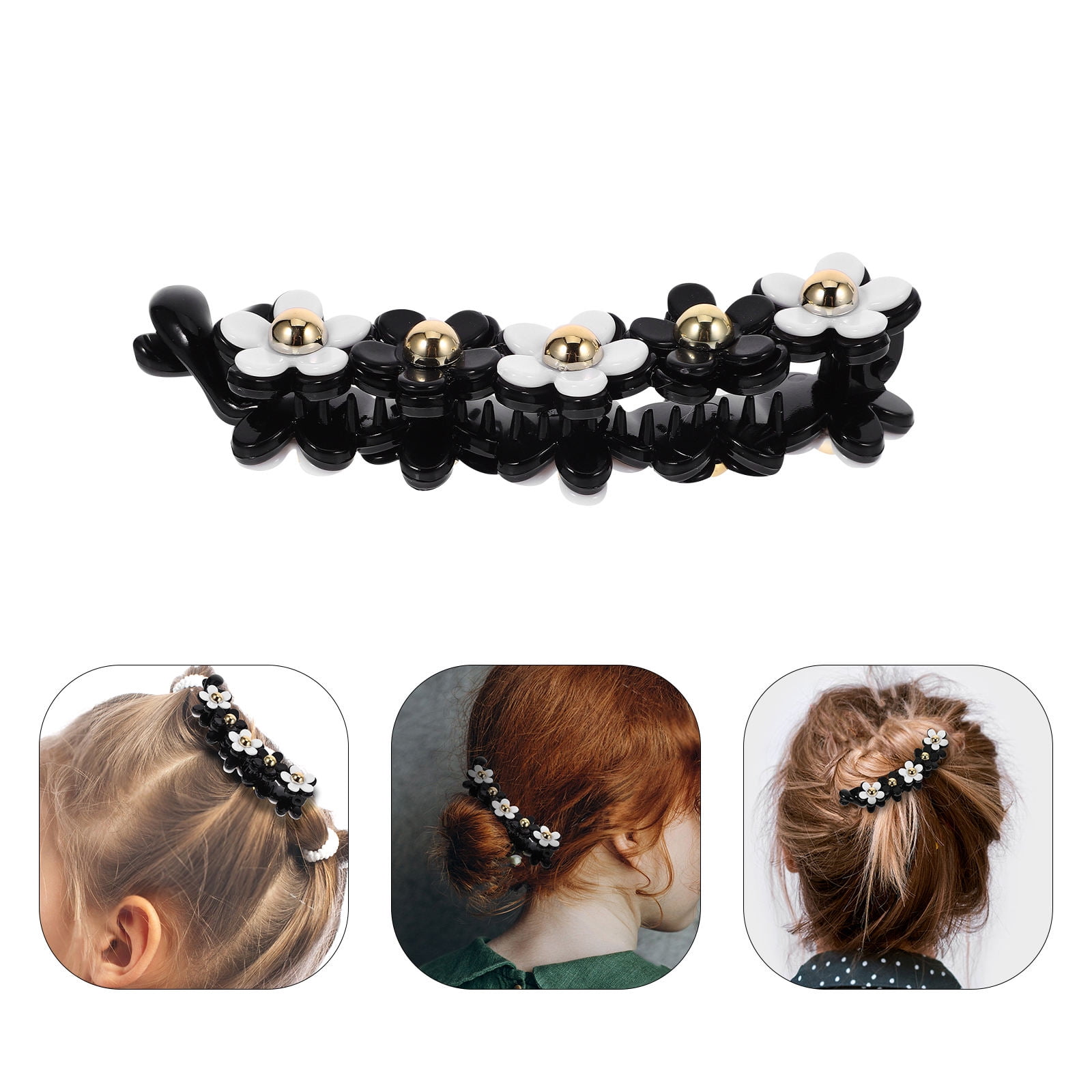 BESTONZON 1Pack Vintage Hair Clip Black Acrylic Hair Fastening for ...